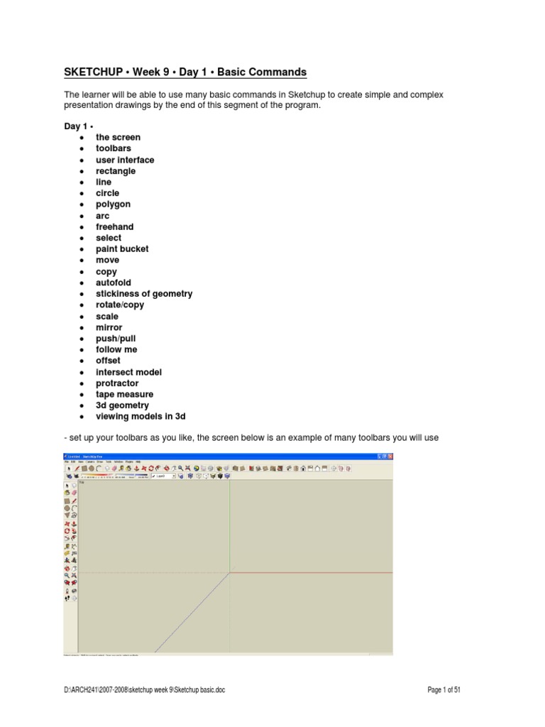Sketchup Basic Commands Pdf Button Computing Computer Keyboard 