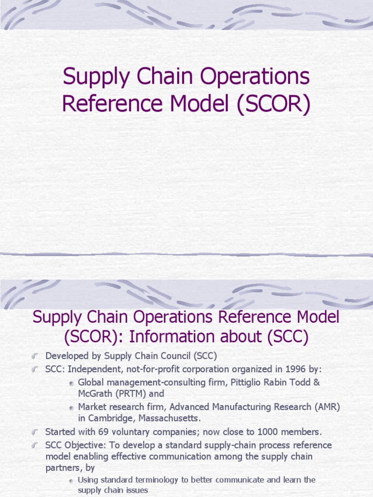 Supply Chain Operations Reference Model (SCOR): An Overview of the ...