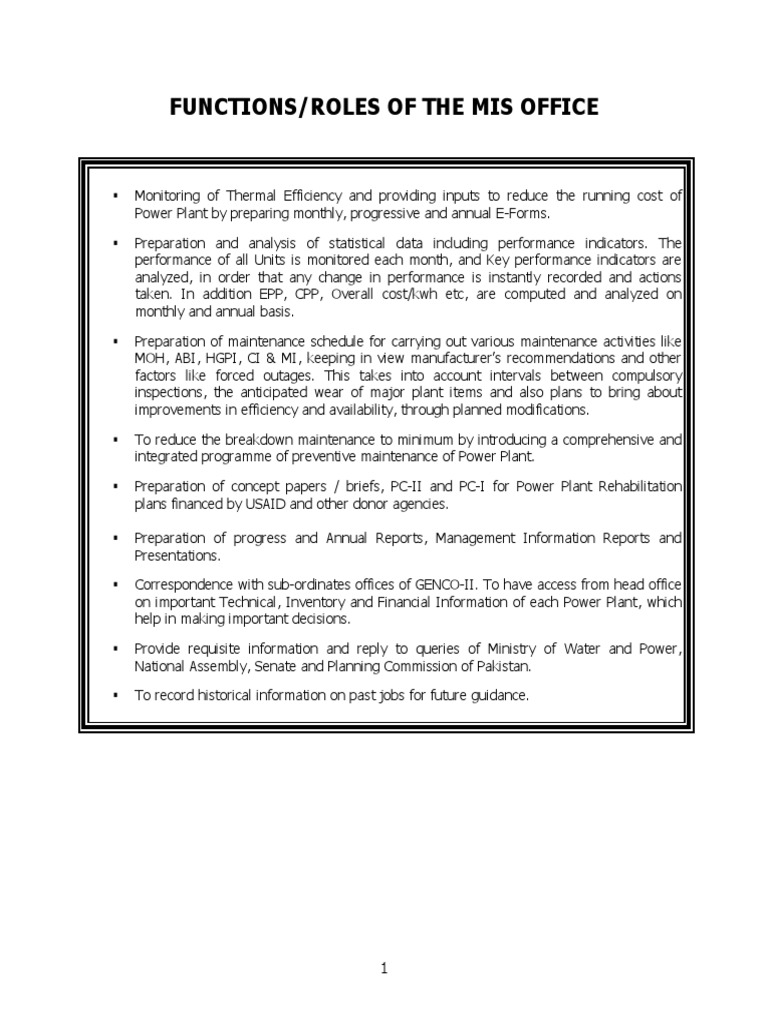 Functions of Mms Office | PDF