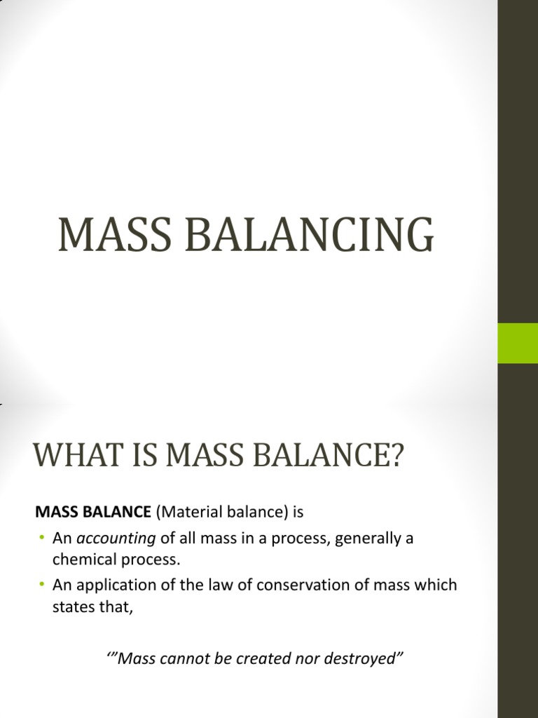 Mass Balancing | PDF | Variable (Mathematics) | Equations