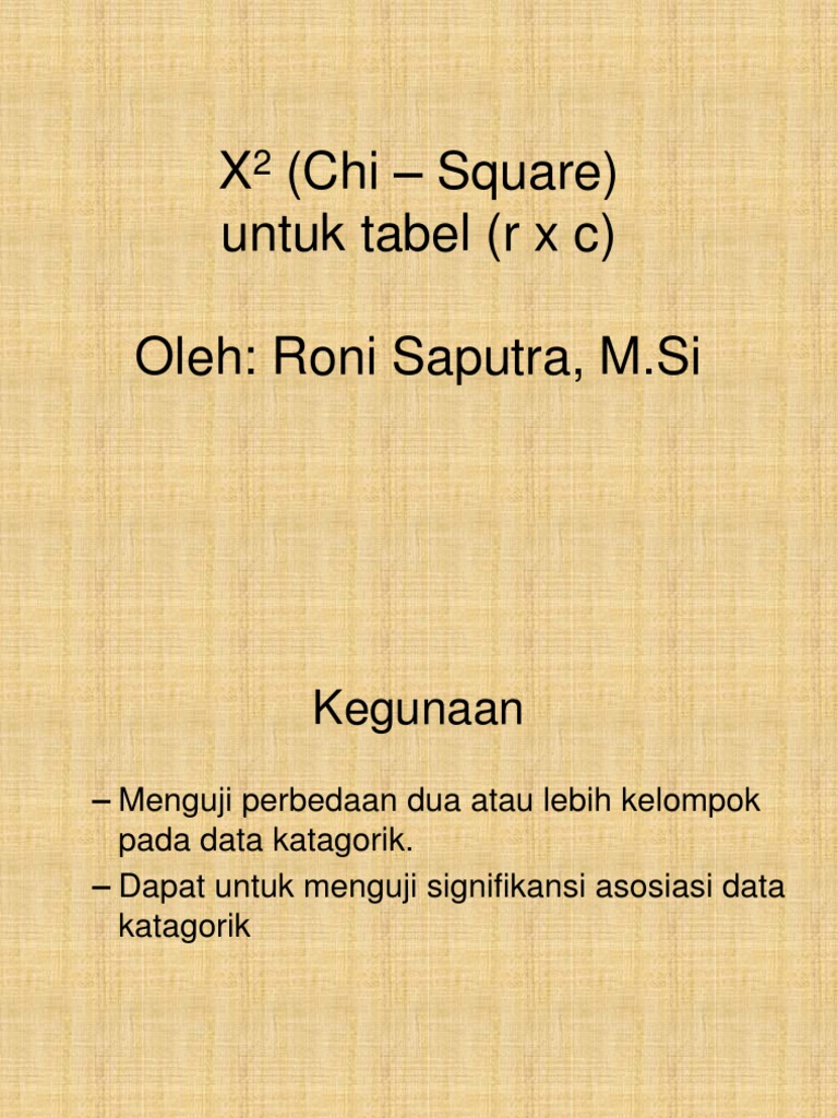 Statistik X2 Chi Square Tabel R X C 2 X 2 | PDF
