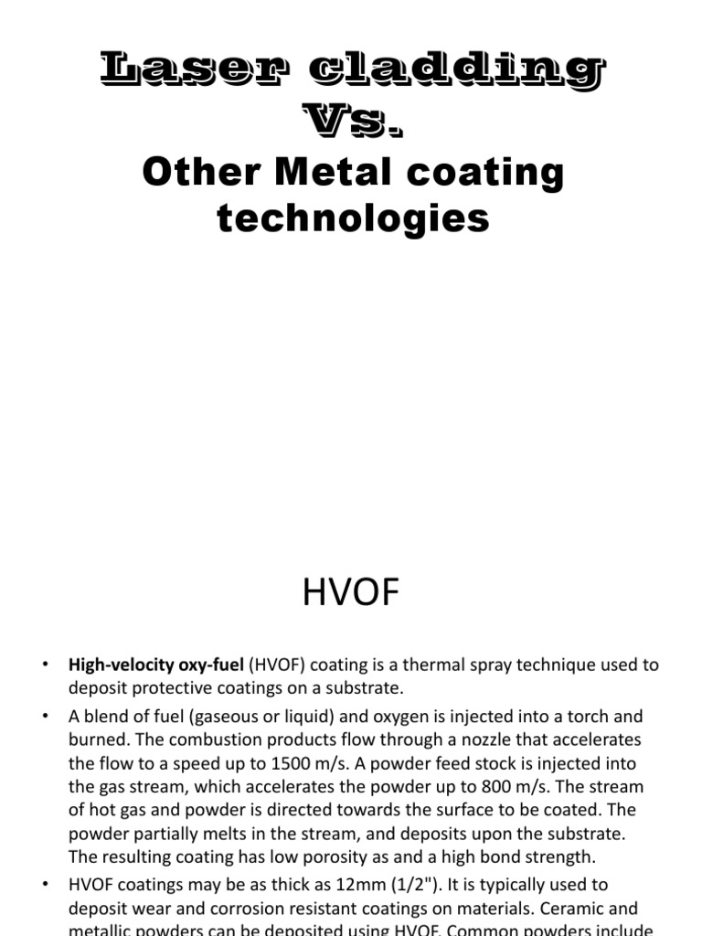 Laser Cladding vs. Metal Coating Techniques | PDF | Welding | Construction