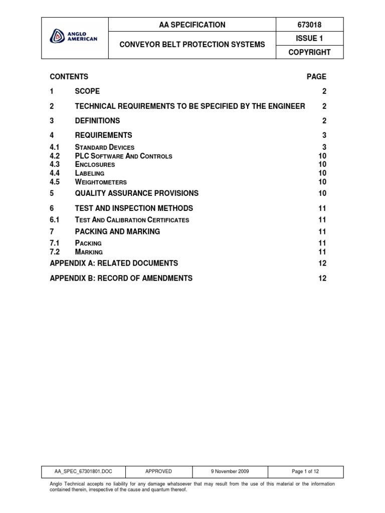 Aa Spec 673018 | PDF | Specification (Technical Standard) | Switch