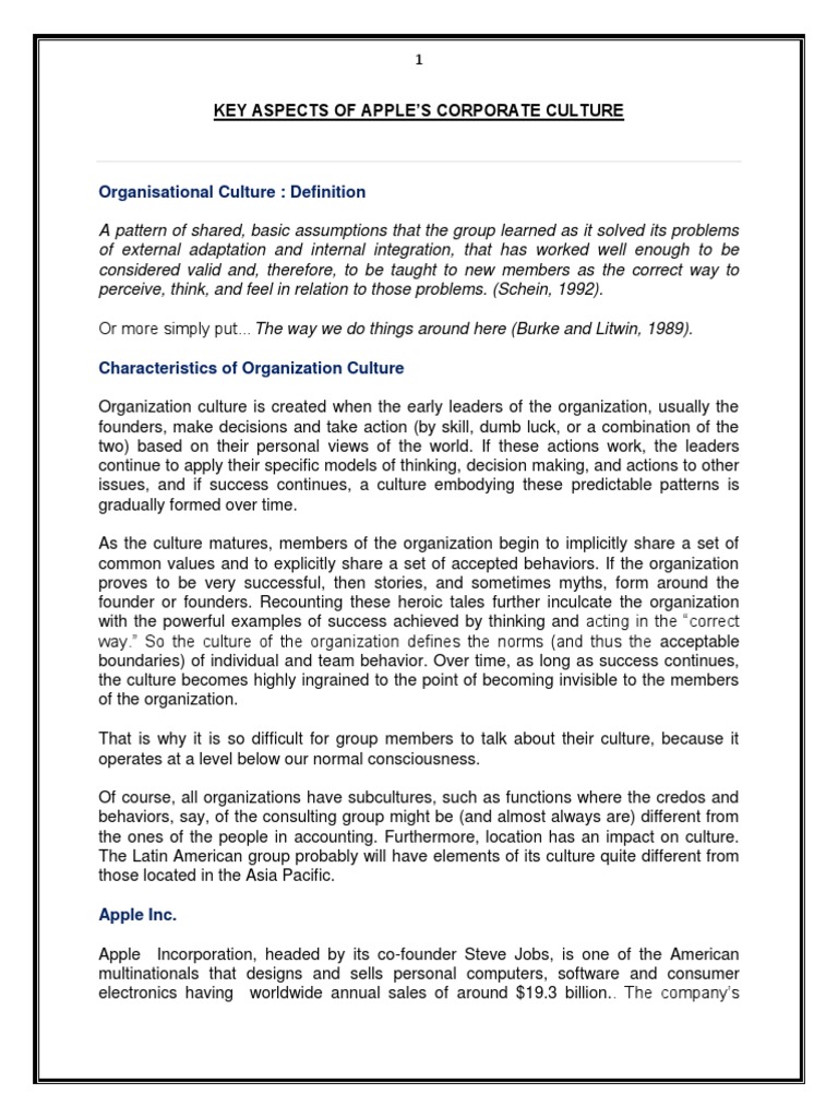 Apple Inc. - Case Study | PDF | Apple Inc. | Organizational Culture