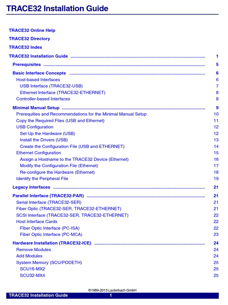 Installation Trace 32 | Usb | Booting