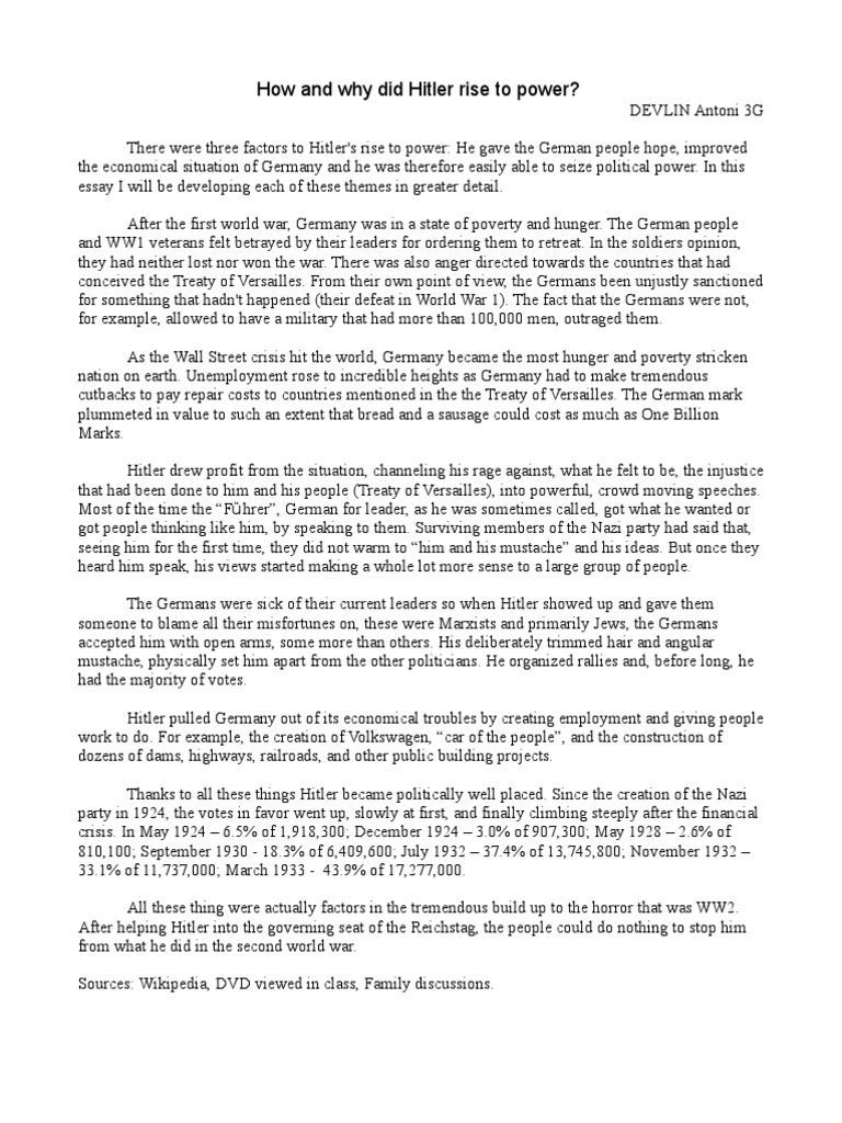 How Did Hitler Rise To Power? | PDF | Adolf Hitler | Nazi Germany