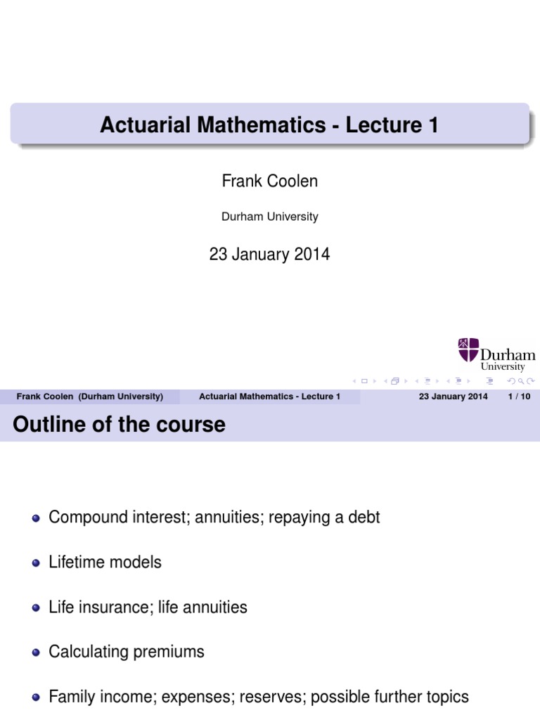 Actuarial Mathematics | Present Value | Actuarial Science