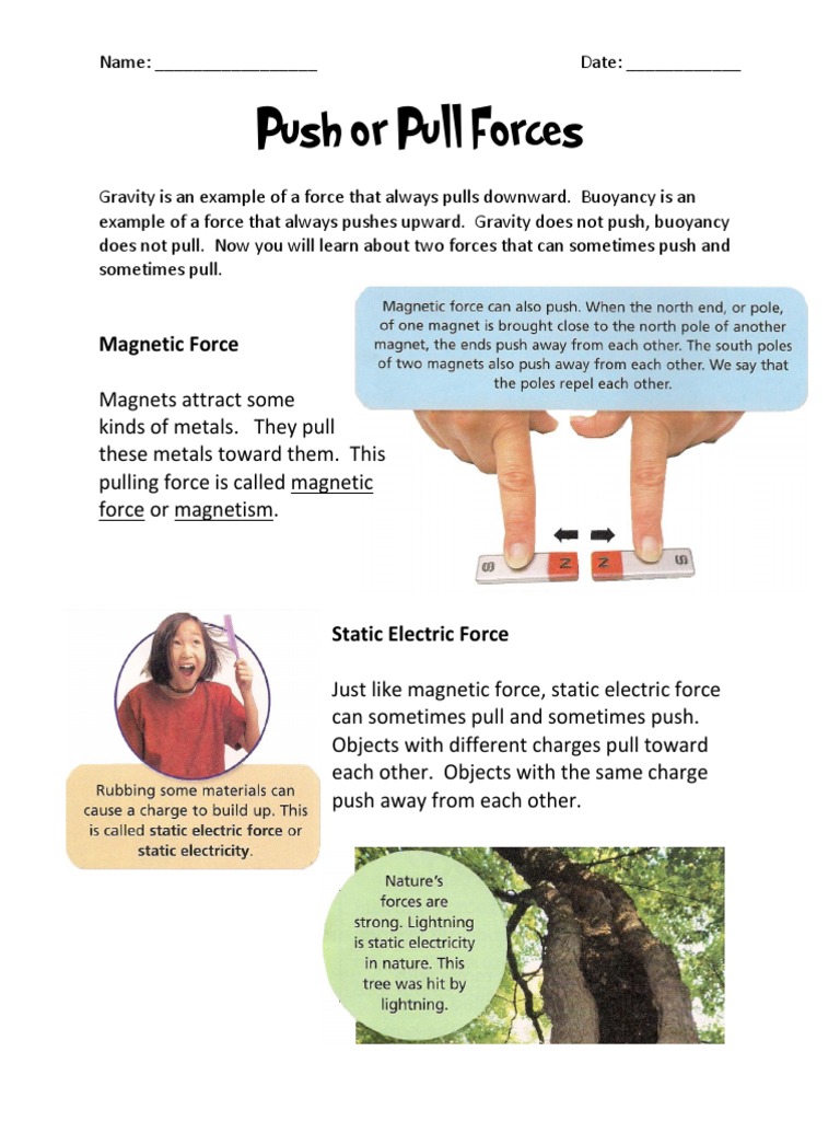 Examples Of Push Forces