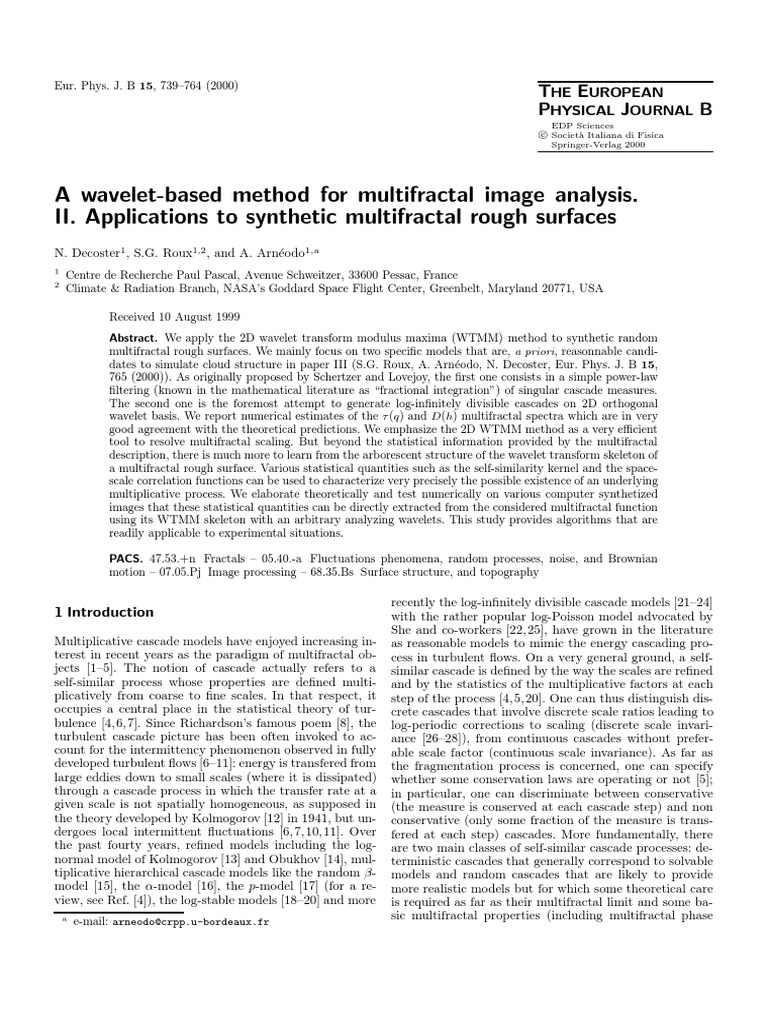Multifractal Image Analysis. | PDF | Wavelet | Turbulence