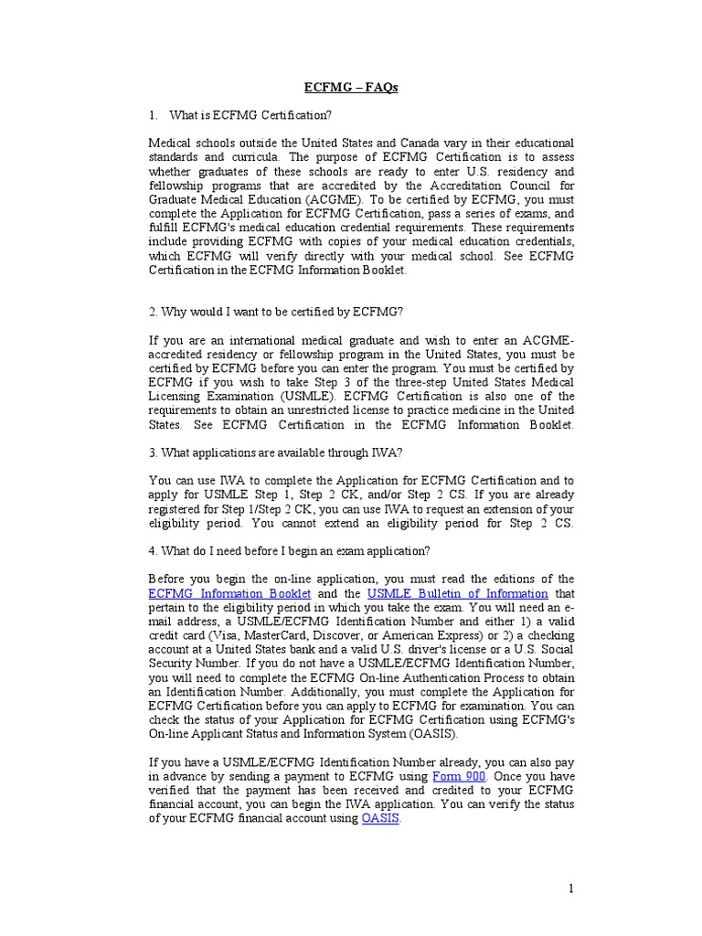 ECFMG An Introduction | PDF | Residency (Medicine) | Medical School