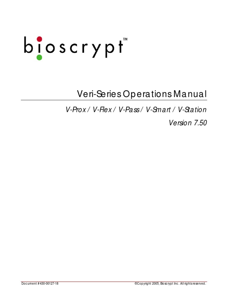Veri-Series Operations Manual | PDF | Biometrics | Identity Document
