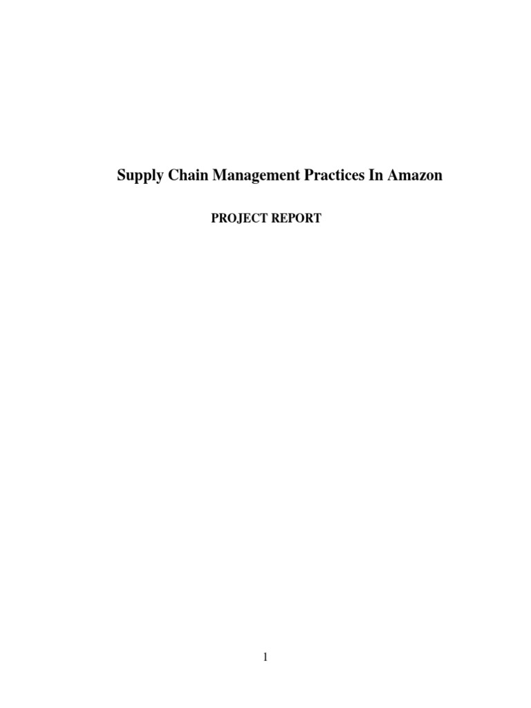 Supply Chain Management Practices in Amazon | PDF | Amazon.Com | Inventory