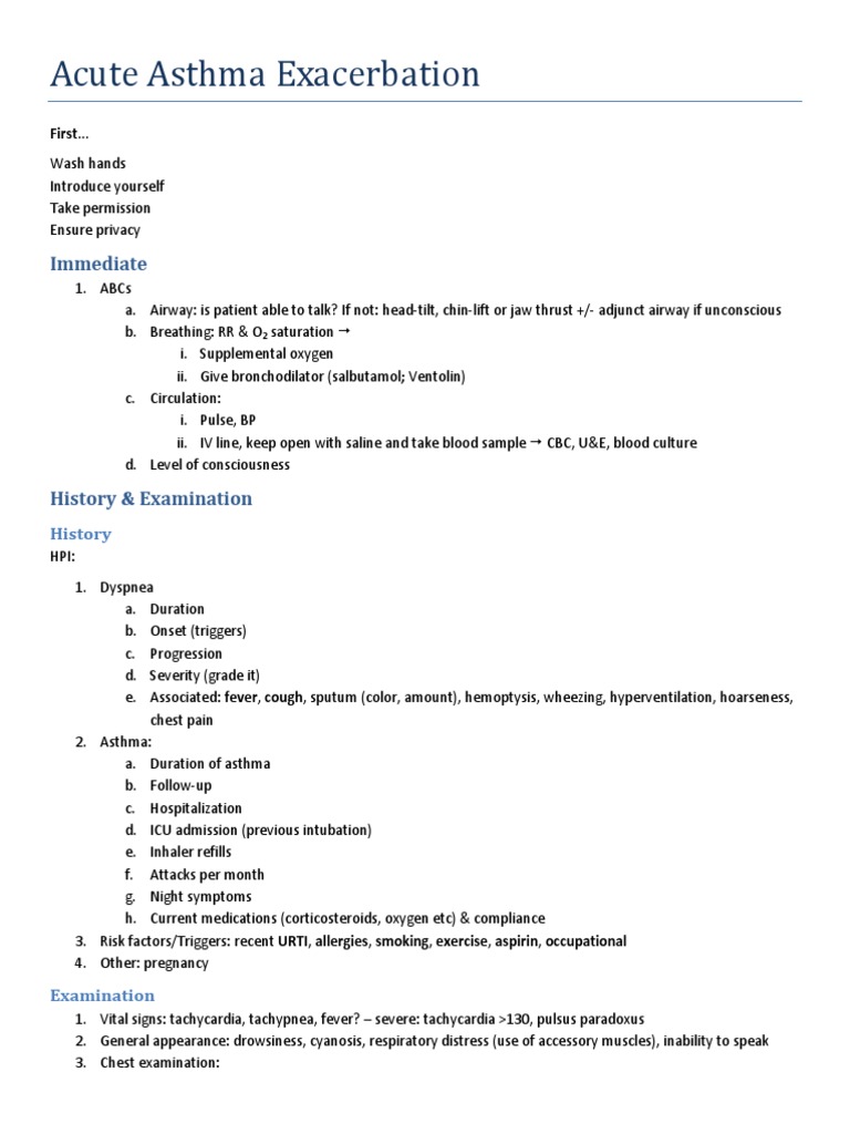 Acute Asthma Exacerbation | Asthma | Clinical Medicine