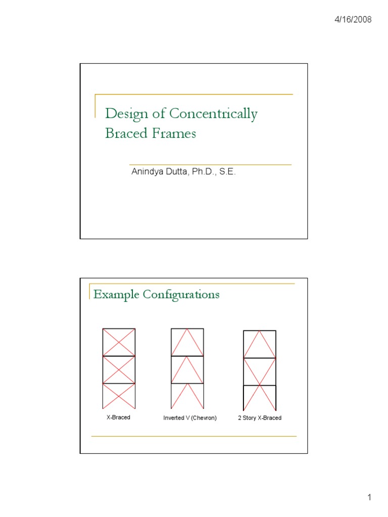 Design of Concentrically Braced Frames | PDF | Buckling | Civil Engineering