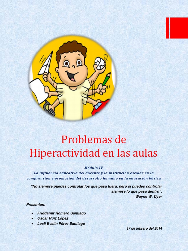 Proyecto TDAH Terminado | PDF | Desorden hiperactivo y deficit de atencion | Comportamiento