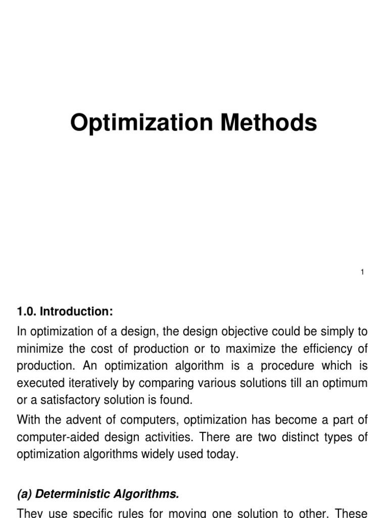 Optimization Methods | PDF | Mathematical Optimization | Algorithms