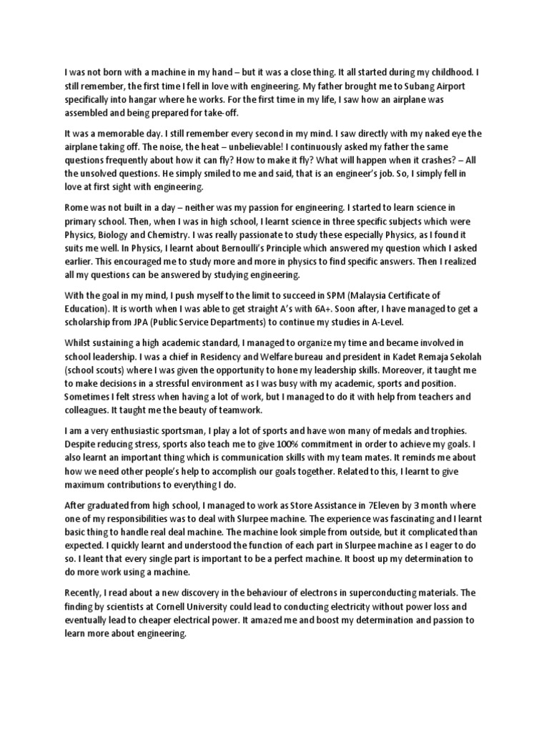 Personal Statement | Download Free PDF | Cognition | Further Education
