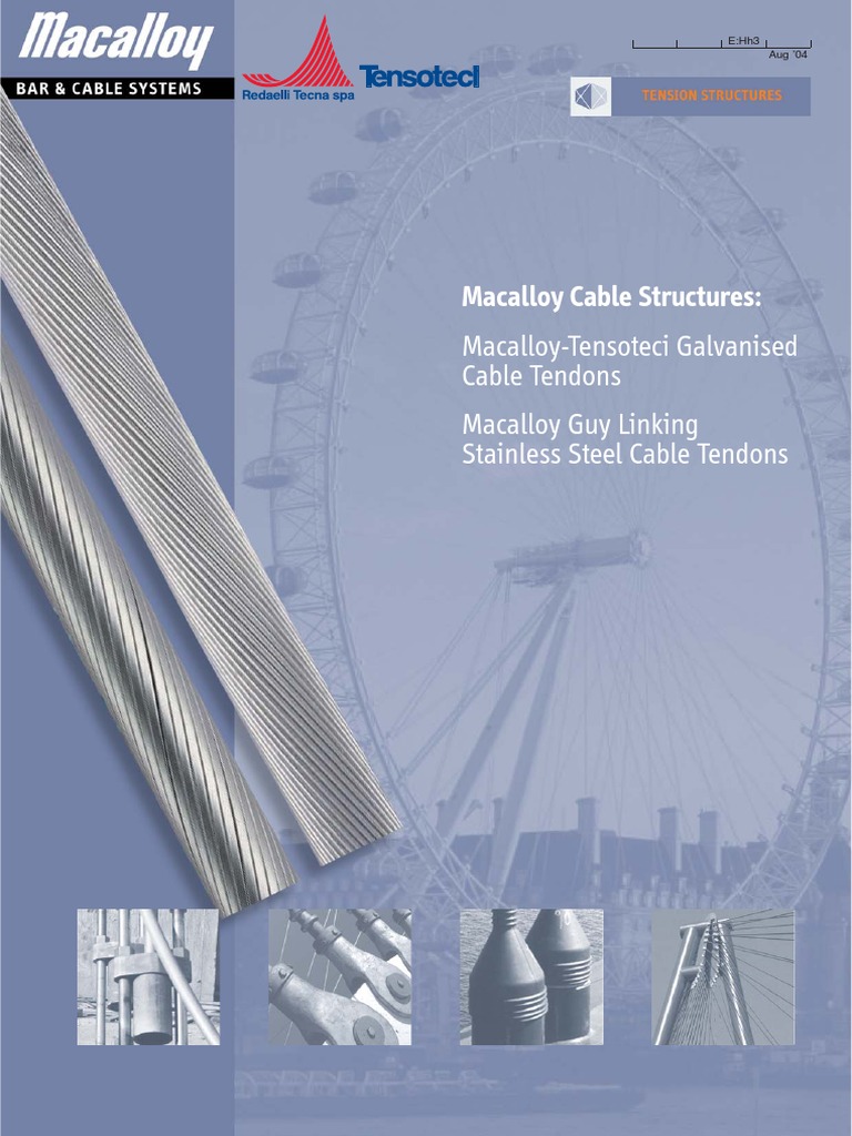 Macalloy Cable Structures | PDF | Galvanization | Wire