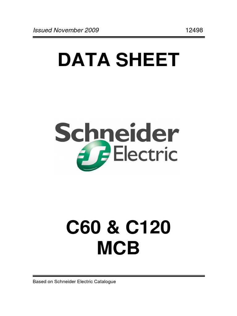 Circuit Breaker Selection: C60 & C120 MCB Data Sheet Provides ...