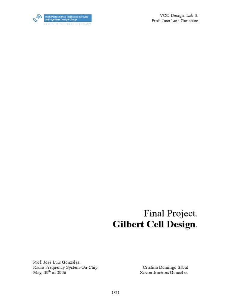 Gilbert Cell Design | PDF | Electronic Circuits | Telecommunications