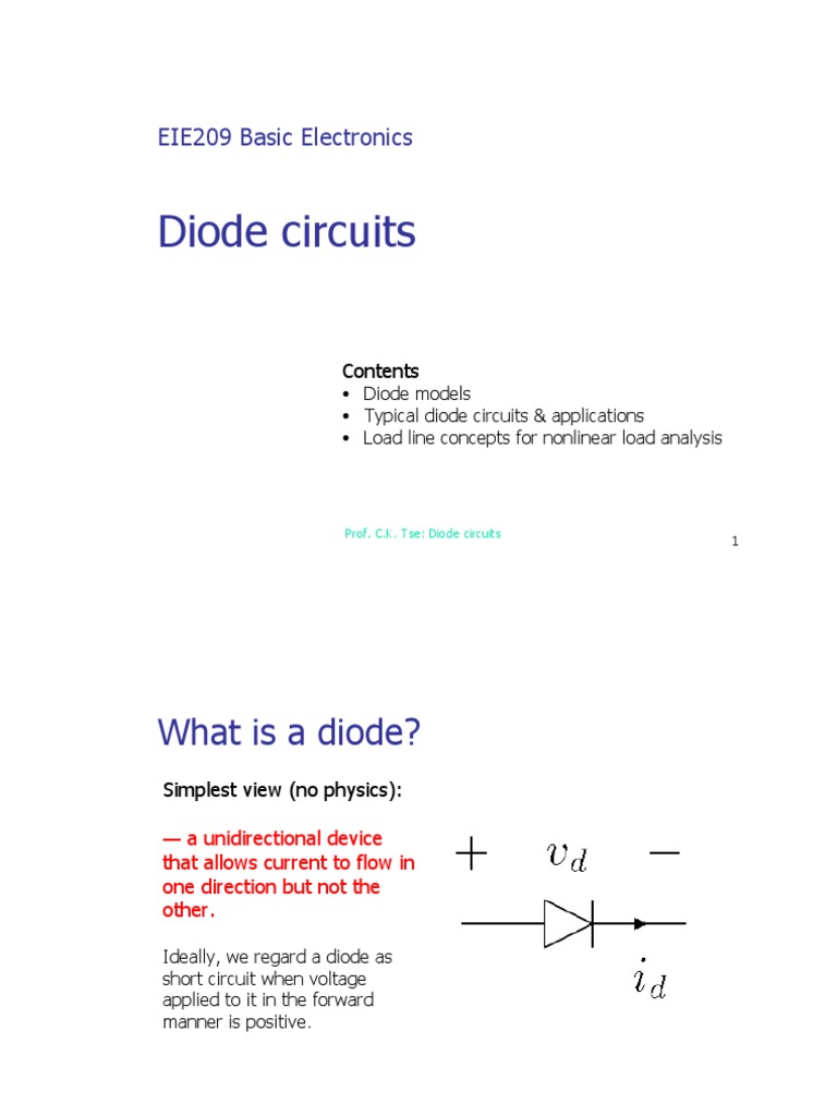 Diode Circuits: EIE209 Basic Electronics | PDF | Diode | Electrical Network