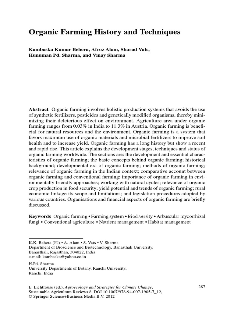 Organic Farming Techniques | PDF | Organic Farming | Crop Rotation