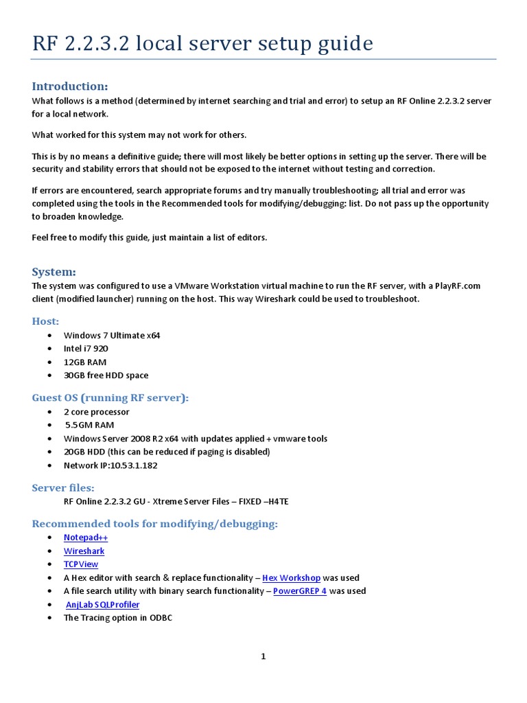 RF 2.2.3.2 Server Setup Guide | PDF | Microsoft Sql Server | Databases