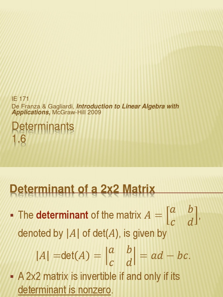 Determinants - Advanced Math | PDF | Determinant | Matrix (Mathematics)
