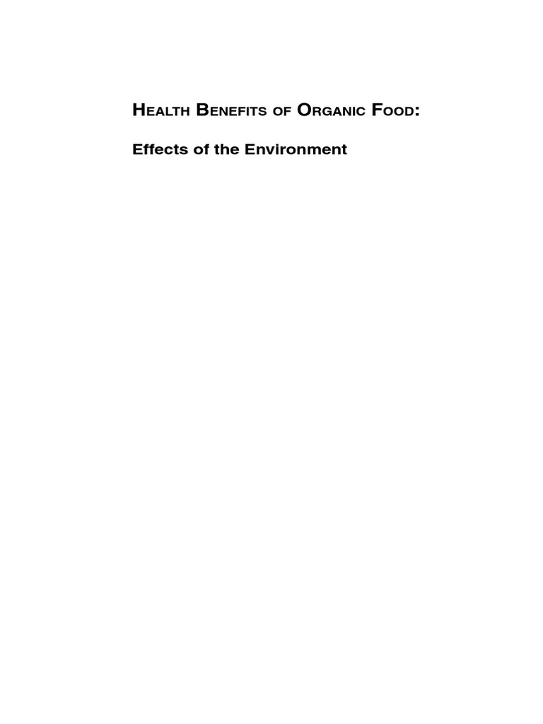 Health Benefits of Organic Food | PDF | Organic Farming | Crop Rotation
