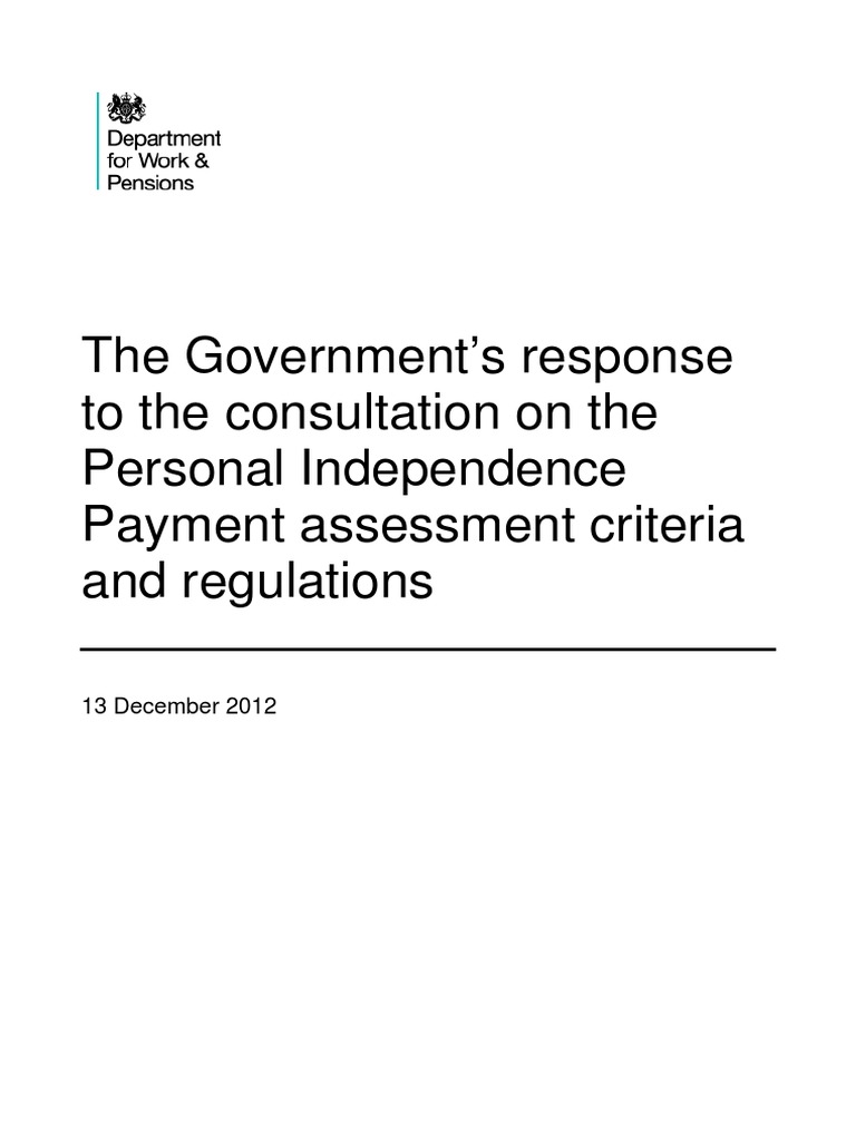 Pip Assessment Thresholds and Consultation Response | PDF | Educational ...