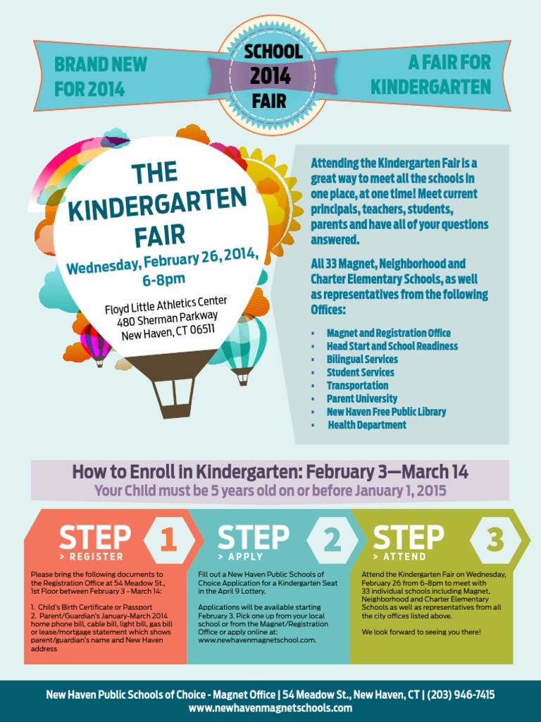 New Haven Public Schools Kindergarten Fair Flyer | PDF | Schools | Learning