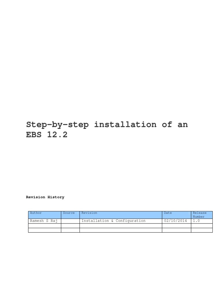 Oracle E-Business R12.2 Step by Step Installation Guide | PDF | Oracle Database | Zip (File Format)