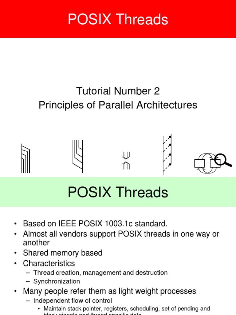 POSIX Threads: Tutorial Number 2 Principles of Parallel Architectures | PDF | Thread (Computing ...