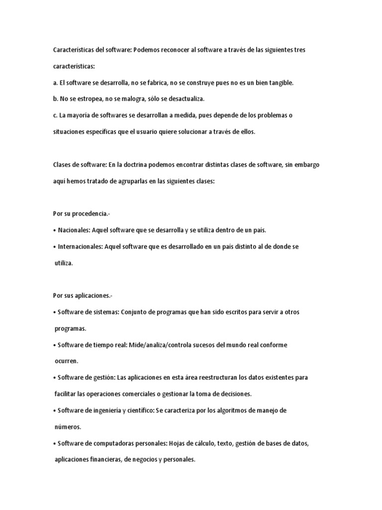 Características Del Software | PDF | Archivo de computadora | Software