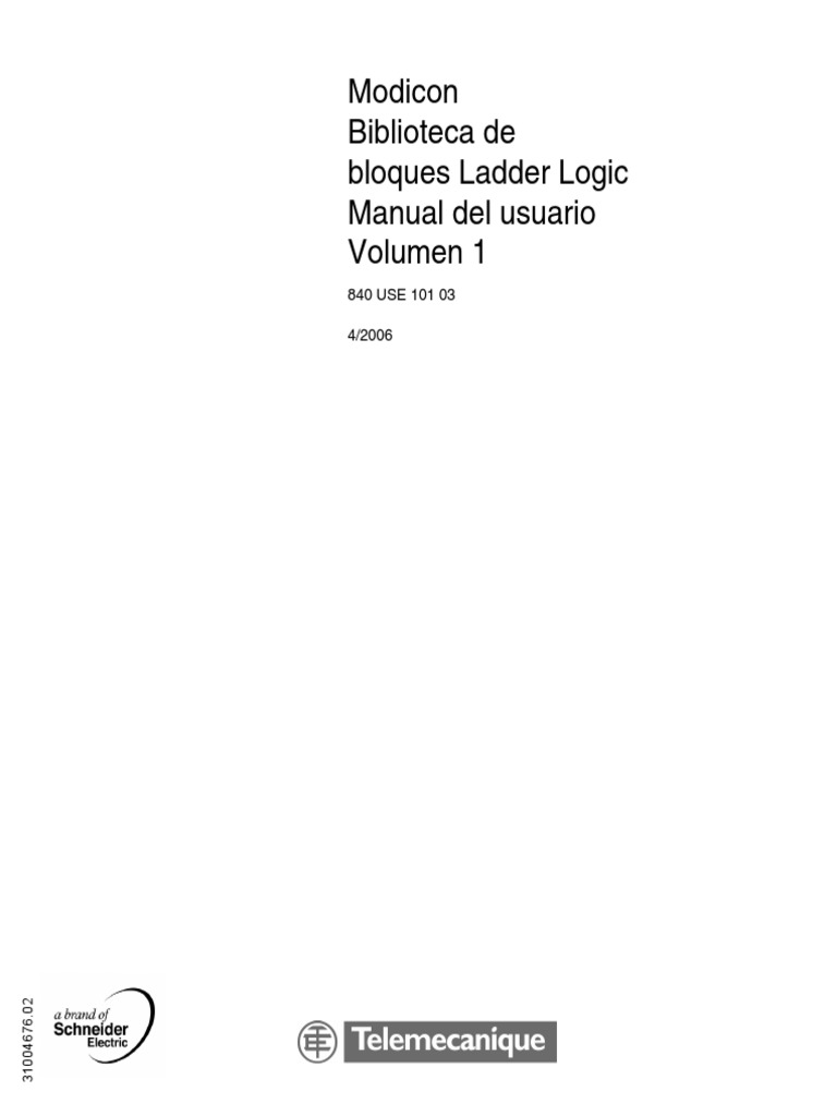 Modicon Biblioteca de Bloques Ladder Logic Manual de Usuario Volumen 1 | PDF | Decimal ...