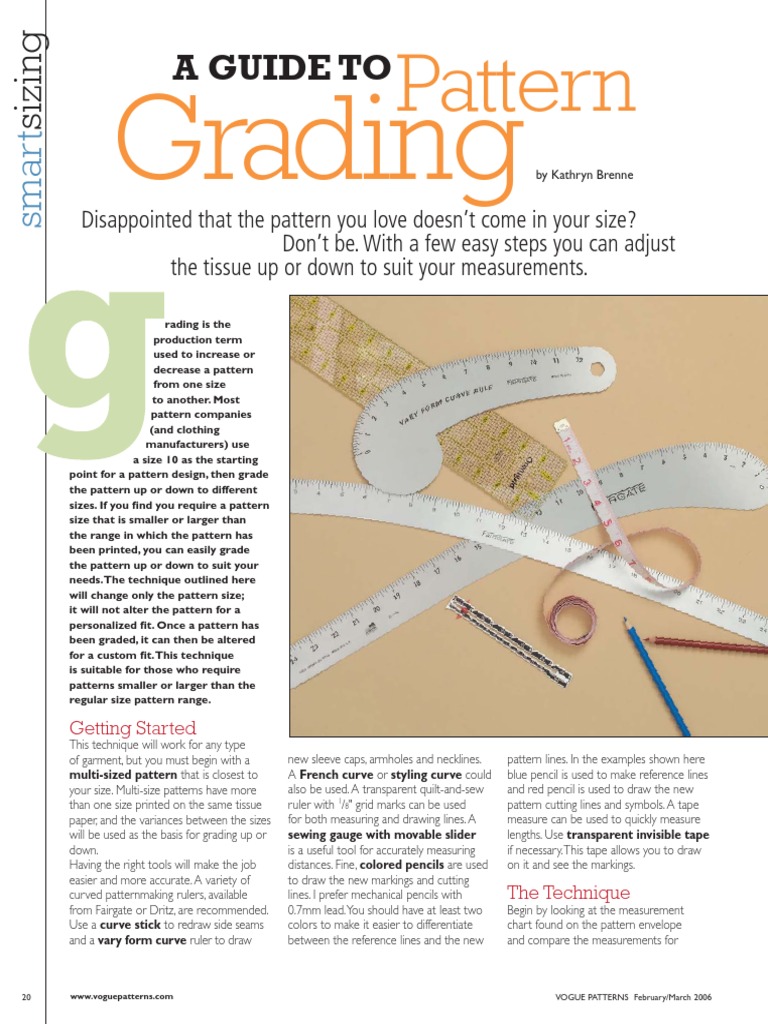 VPMFM06 Guide Pattern Grading | PDF | Seam (Sewing) | Clothing