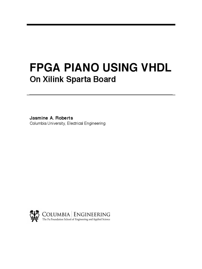 VHDL Piano Using Xilink Sparta Board | PDF | Vhdl | Field Programmable Gate Array