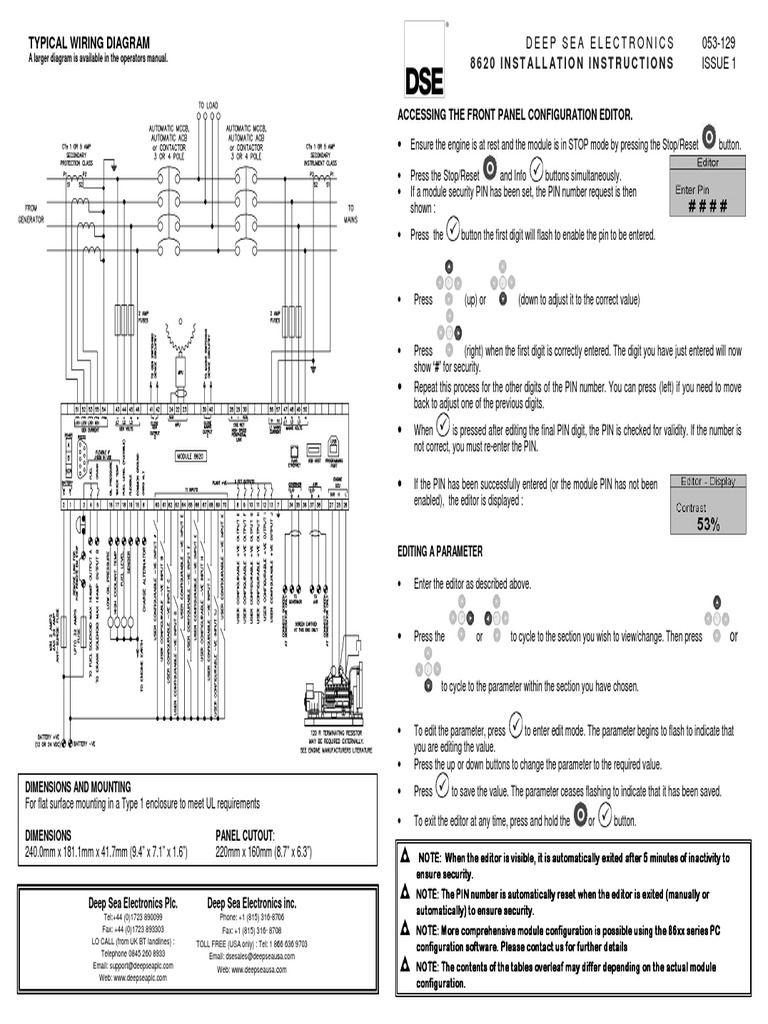 DeepSea 8620 Installation Instructions | PDF | Mains Electricity ...