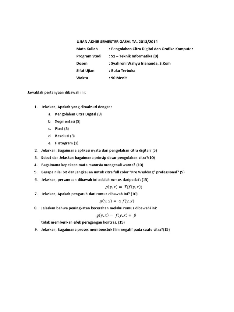 Soal Uas PCD B | PDF