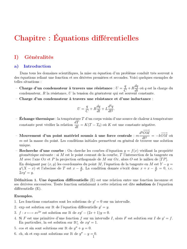 Equations Differentielles | PDF