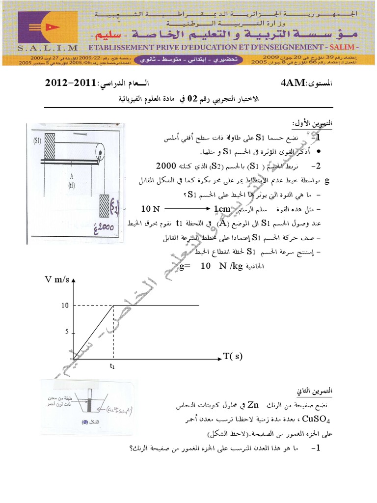 BEM BLANC N°02 Physique 4AM | PDF