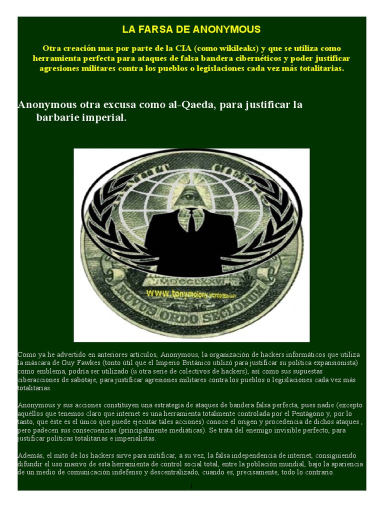 La Farsa de ANONYMOUS (Artículos) | PDF | Thriller y crimen ...