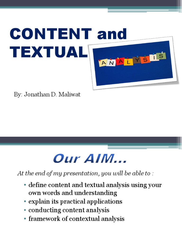 Content and Contextual Analysis. JDM | Analysis | Psychological Concepts