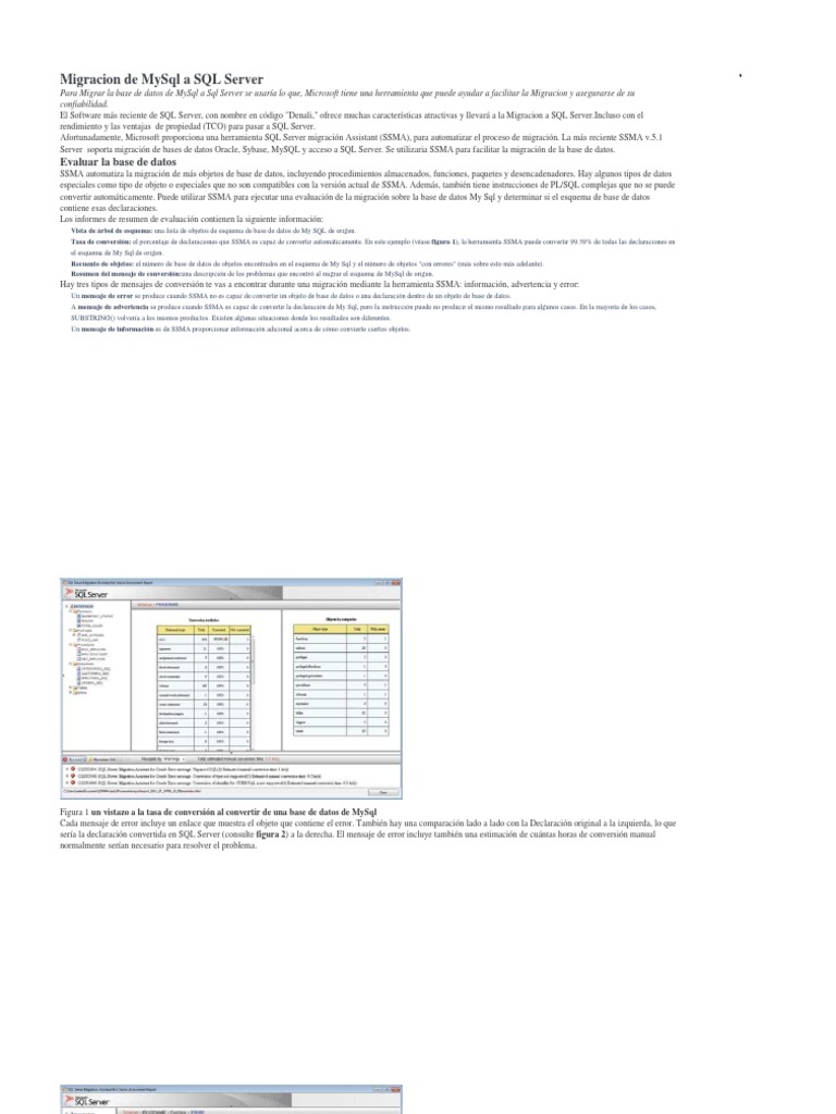 Migracion de MySql A SQL Server | PDF | Servidor SQL de Microsoft | SQL