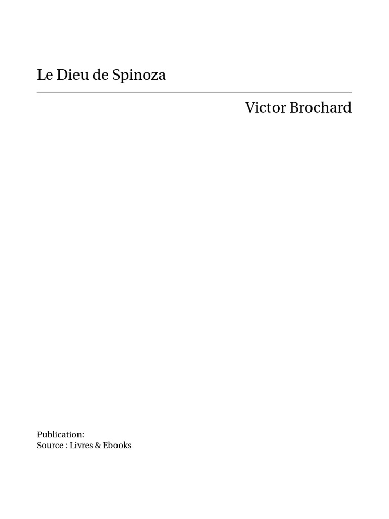 Le Dieu de Spinoza | PDF | Baruch Spinoza | Dieu