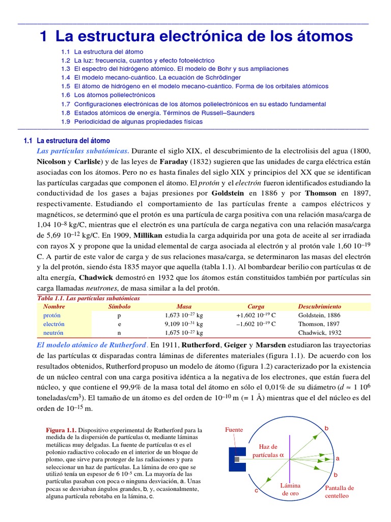 Estructura Electronica De Los Atomos Pdf Orbital Atómico Electrón