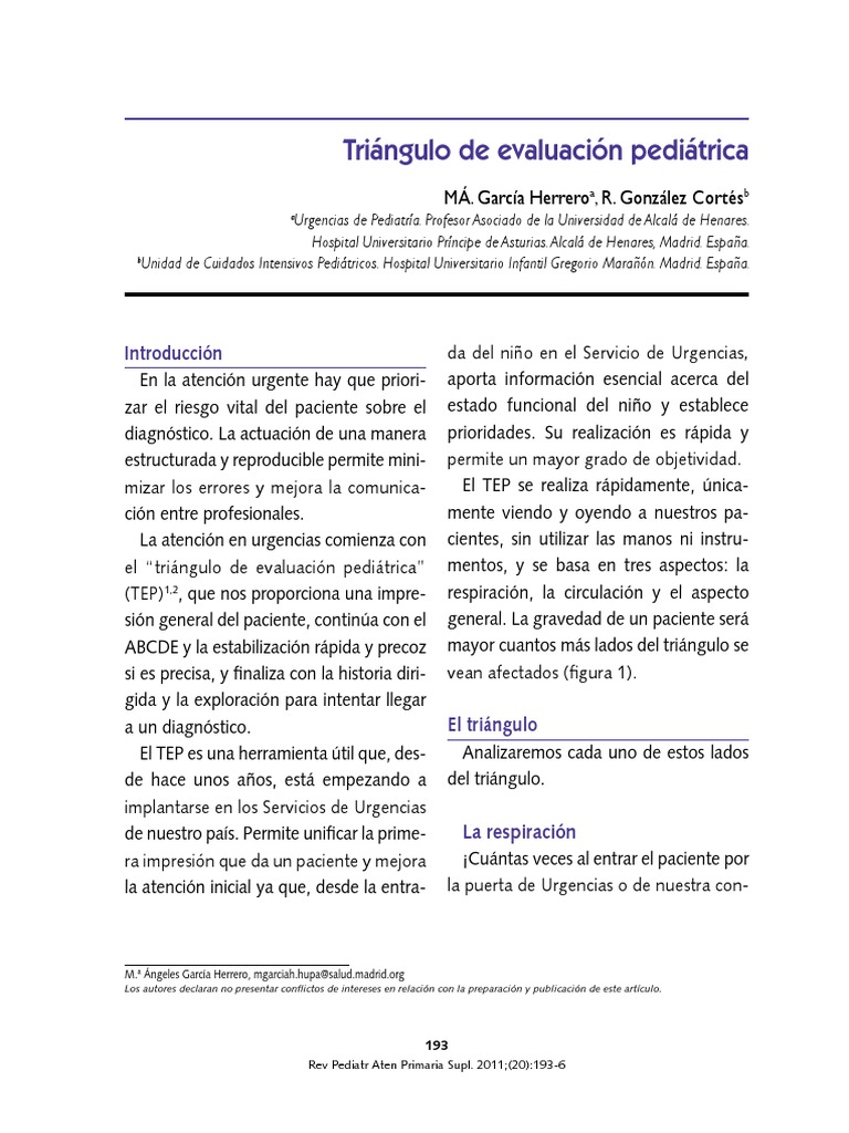 Triangulo de Evaluacion Pediatrica | PDF