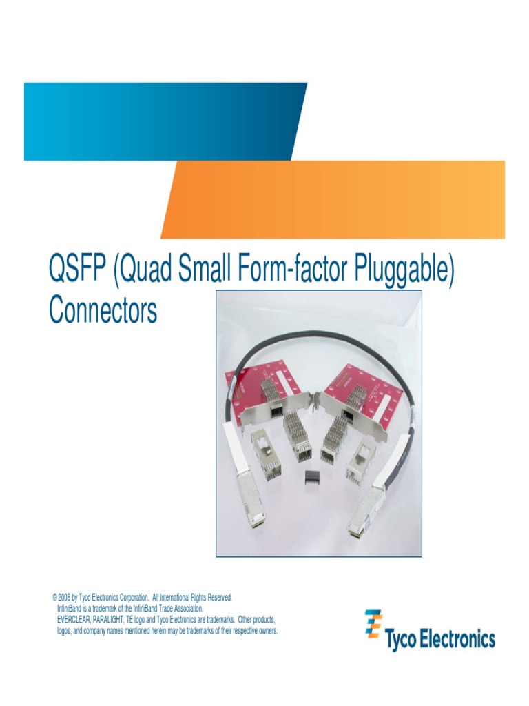 QSFP (Quad Small Form-Factor Pluggable) Connectors | PDF | Electrical ...