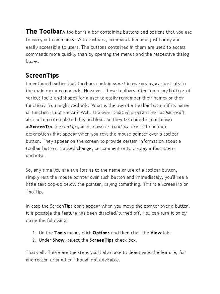 MS WORD Icons and Uses | PDF | Icon (Computing) | Button (Computing)
