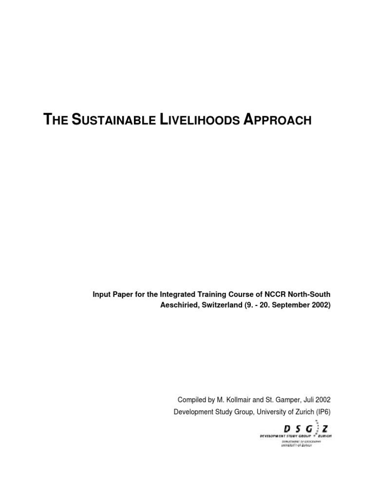 The Sustainable Livelihoods Approach | PDF | Finance & Money Management